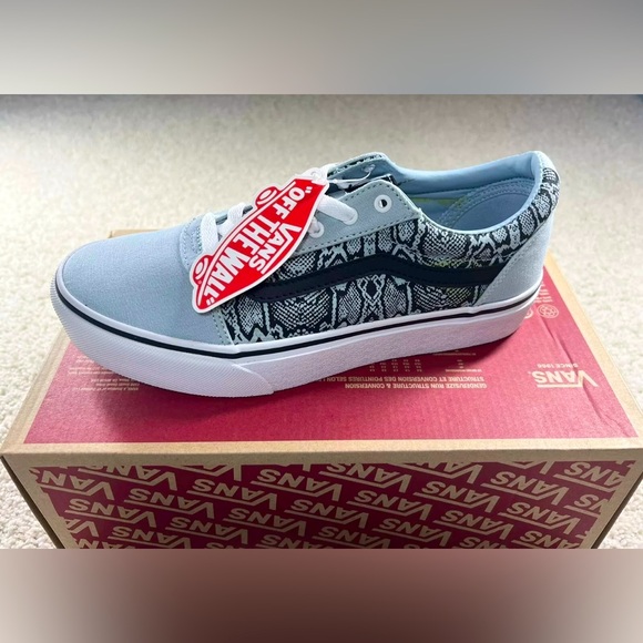 Vans | Shoes | New Vans Womens Ward Blue Python And Black Skate Shoes ...